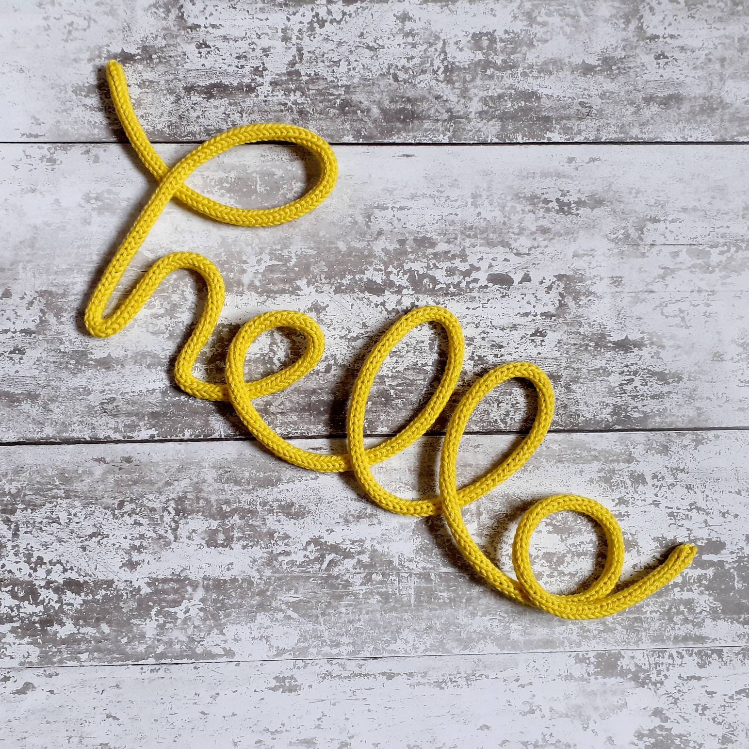 Hello Sign, Hello Knitted Wire Word - Etsy
