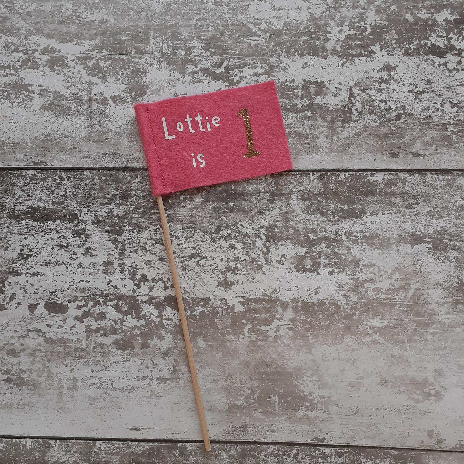 Customisable Birthday Celebration Flags, Personalised Mini Felt Flags ...