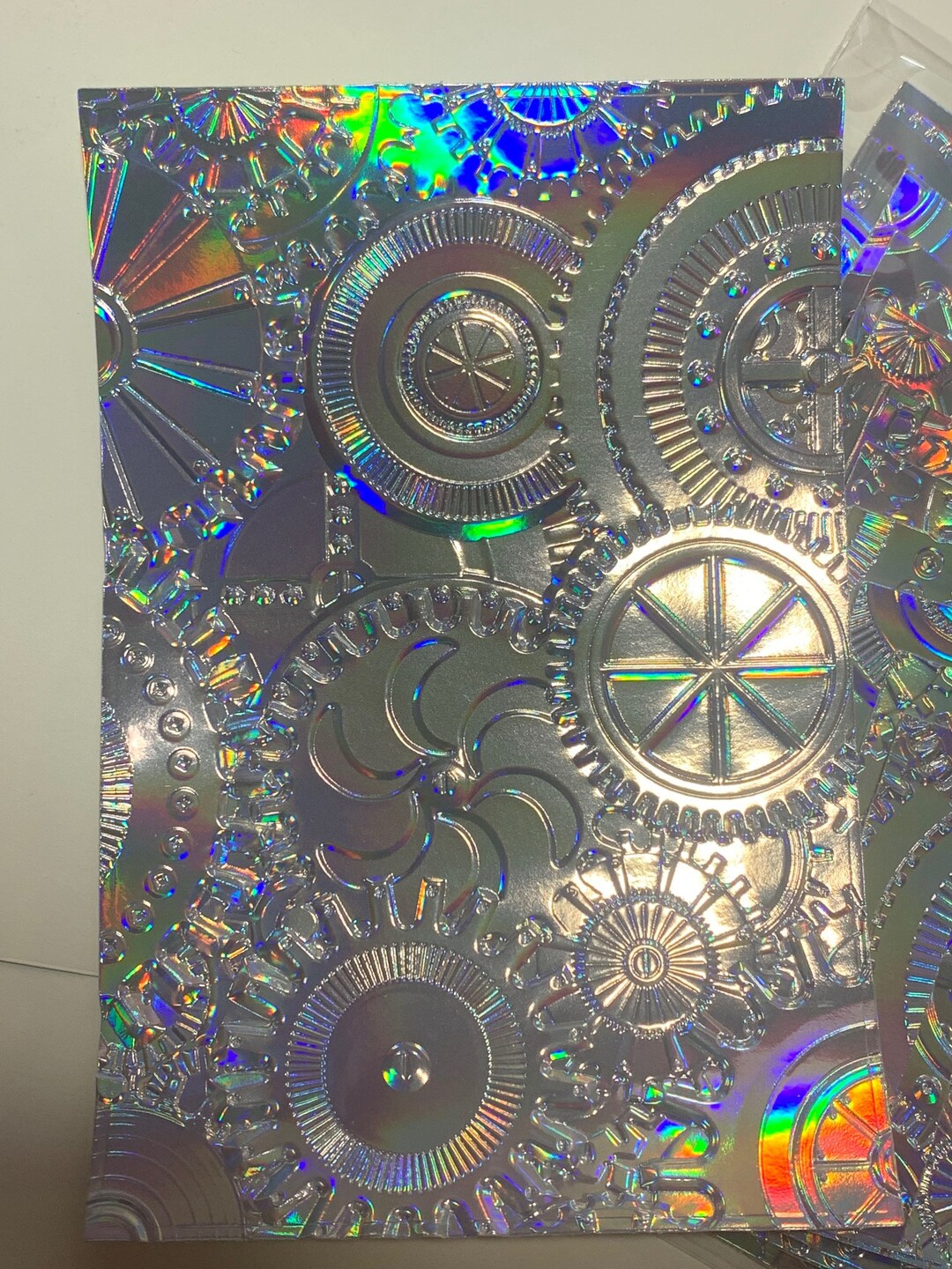HOLOGRAPHIC, Wheels & Cogs, Card, Paper, Paper Crafts, Scrapbooking ...