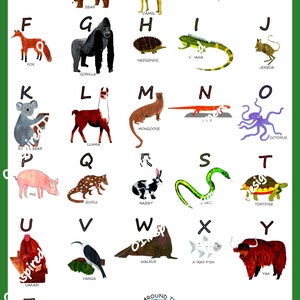 Printable, ABC, Poster, Alphabet, Learning, Baby, ABC Poster, Animals ...