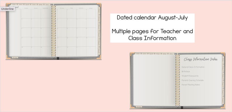 Digital Teacher Planner 2024-2025 landscape - Etsy