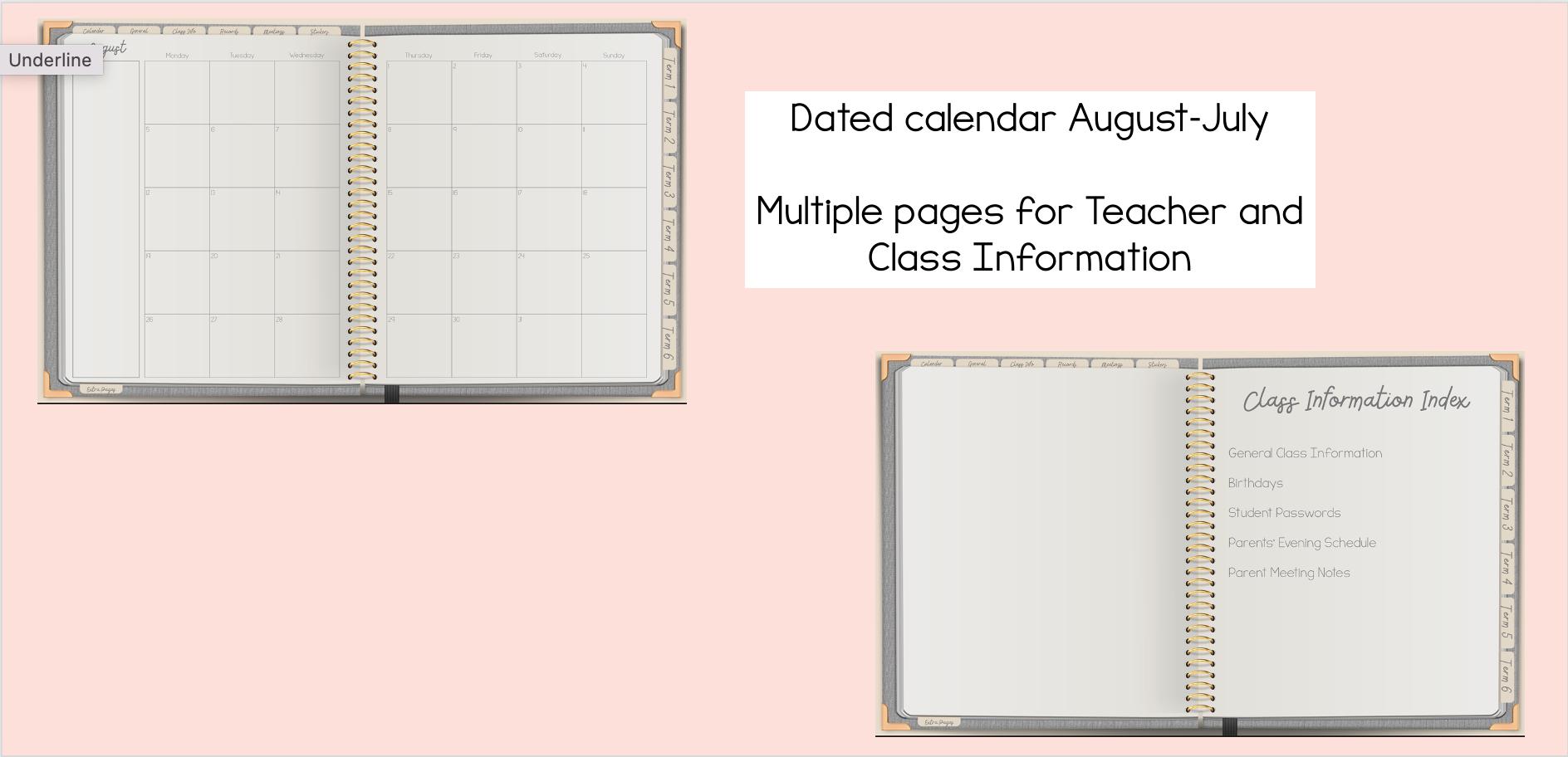 Digital Teacher Planner 2024-2025 landscape - Etsy