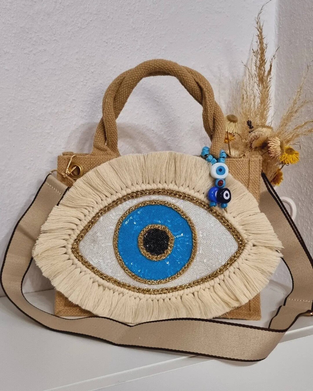 Nazar Jute Bag Handmade Personalized - Etsy