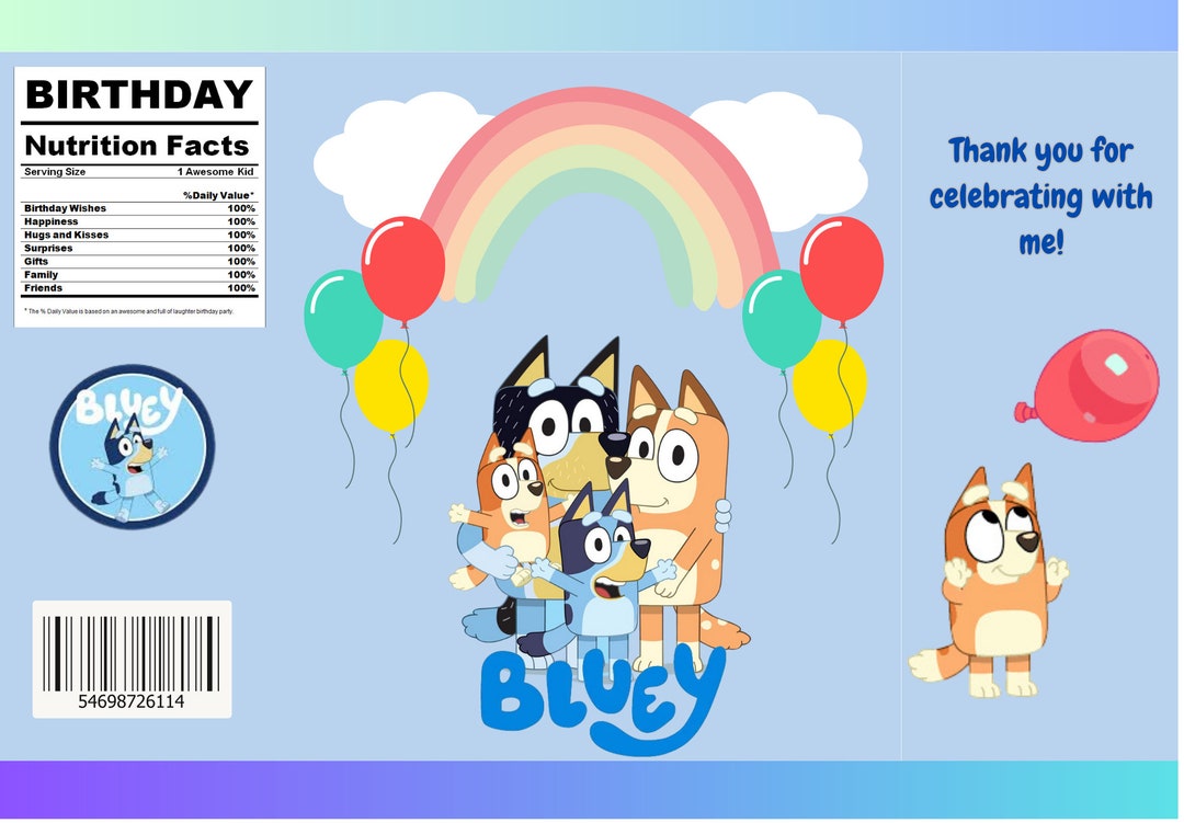Bluey Chip Bag Downloadable File - Etsy