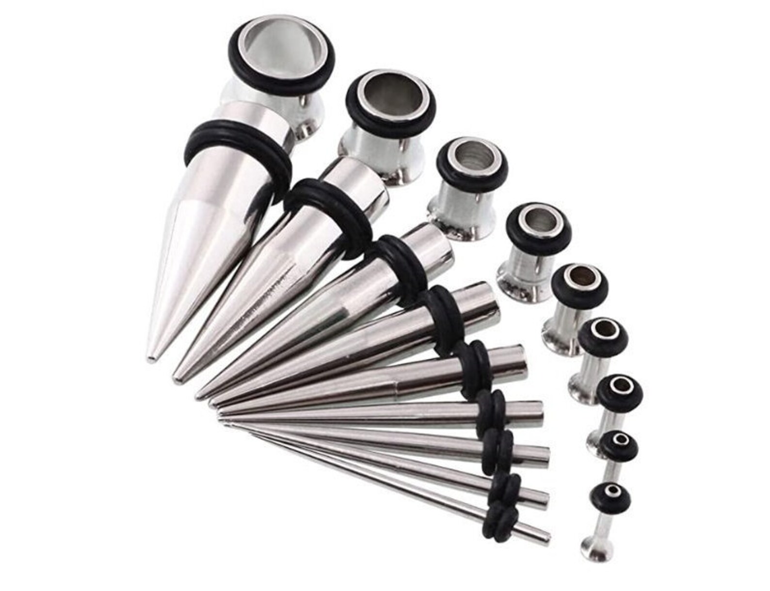 Silver Ear Stretching Kit Stainless Steel Tapers With Plugs - Etsy