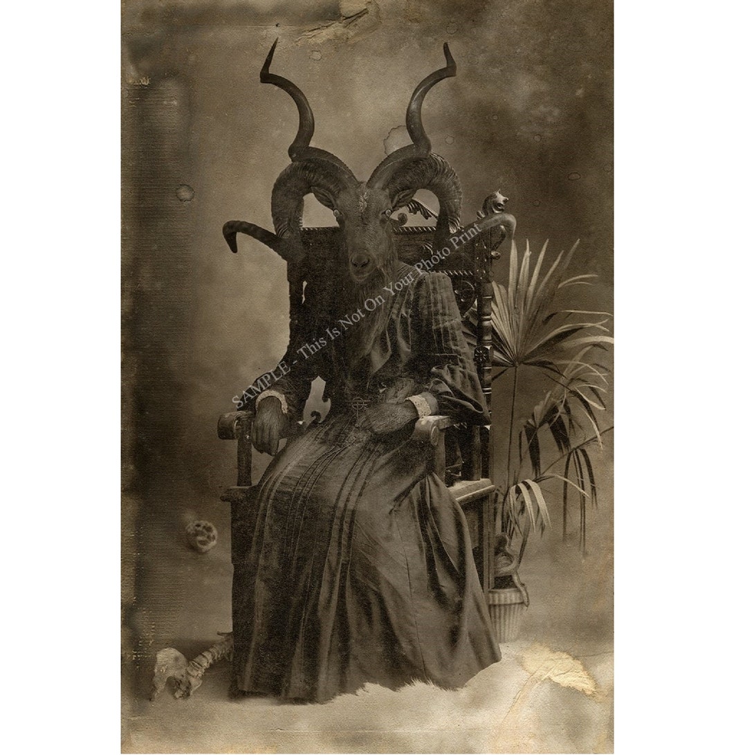 Demon Horns Ram Goat Antique Photo Magick Satan Devil Satanic Ritual ...