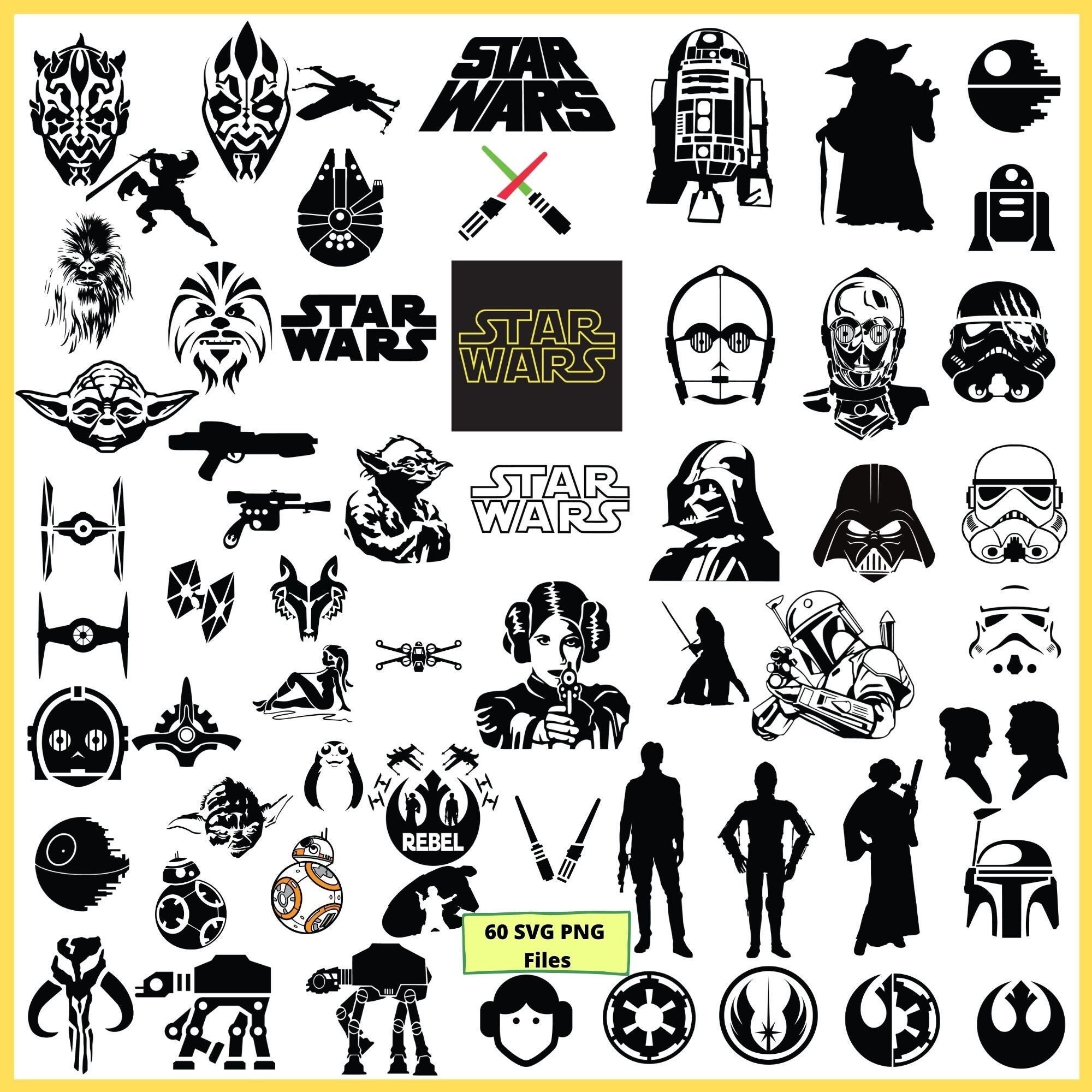 Star Wars SVG Star Wars Clipart Luke Skywalker Svg Star - Etsy UK