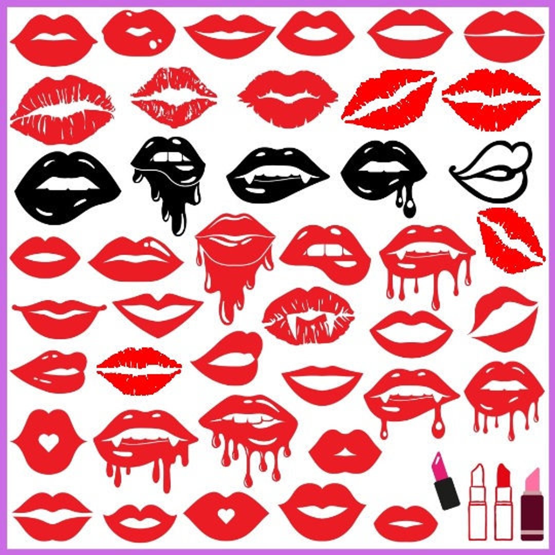Lips SVG Kiss Svg Lips Print Svg Lipstick Svg Mouth Svg Red Lips Svg ...