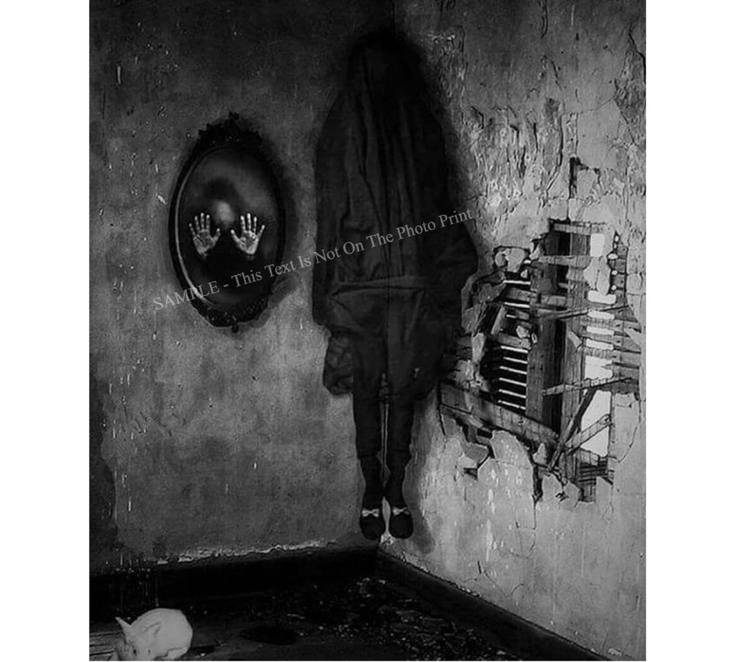Disturbing Black Floating Hanging Body Strange Witchcraft Weird Spooky ...