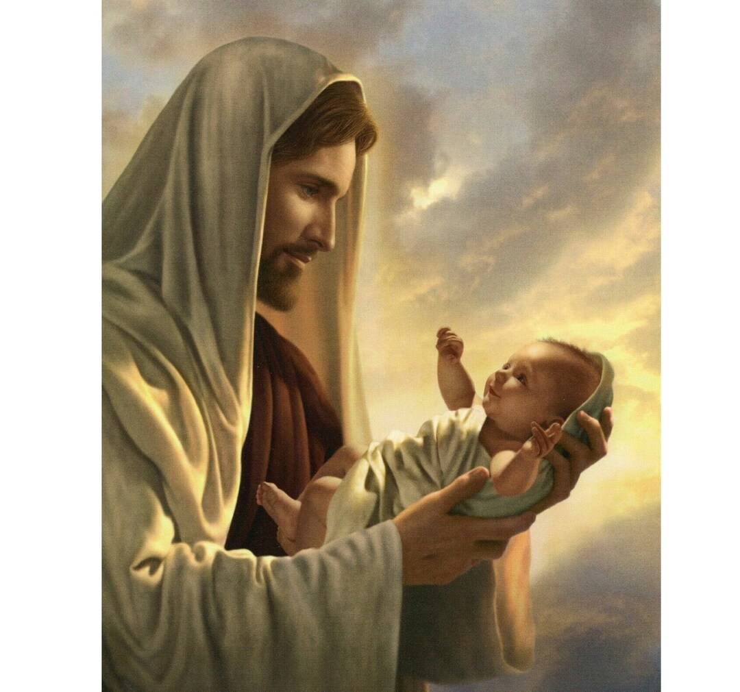 JESUS Holding Sweet Cute BABY Loving Jesus Christ Real Jesus Picture ...