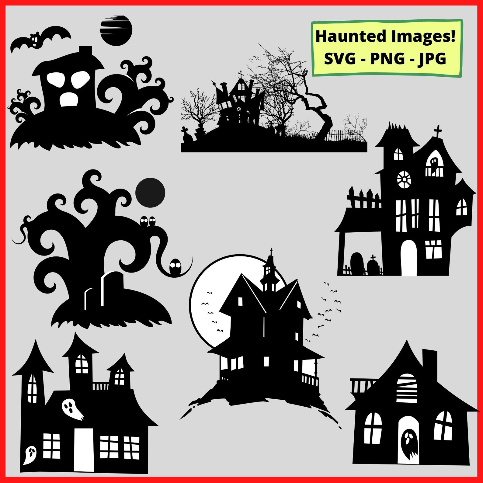 Haunted House SVG Spooky SVG Haunted Svg Casper Svg Ghost - Etsy