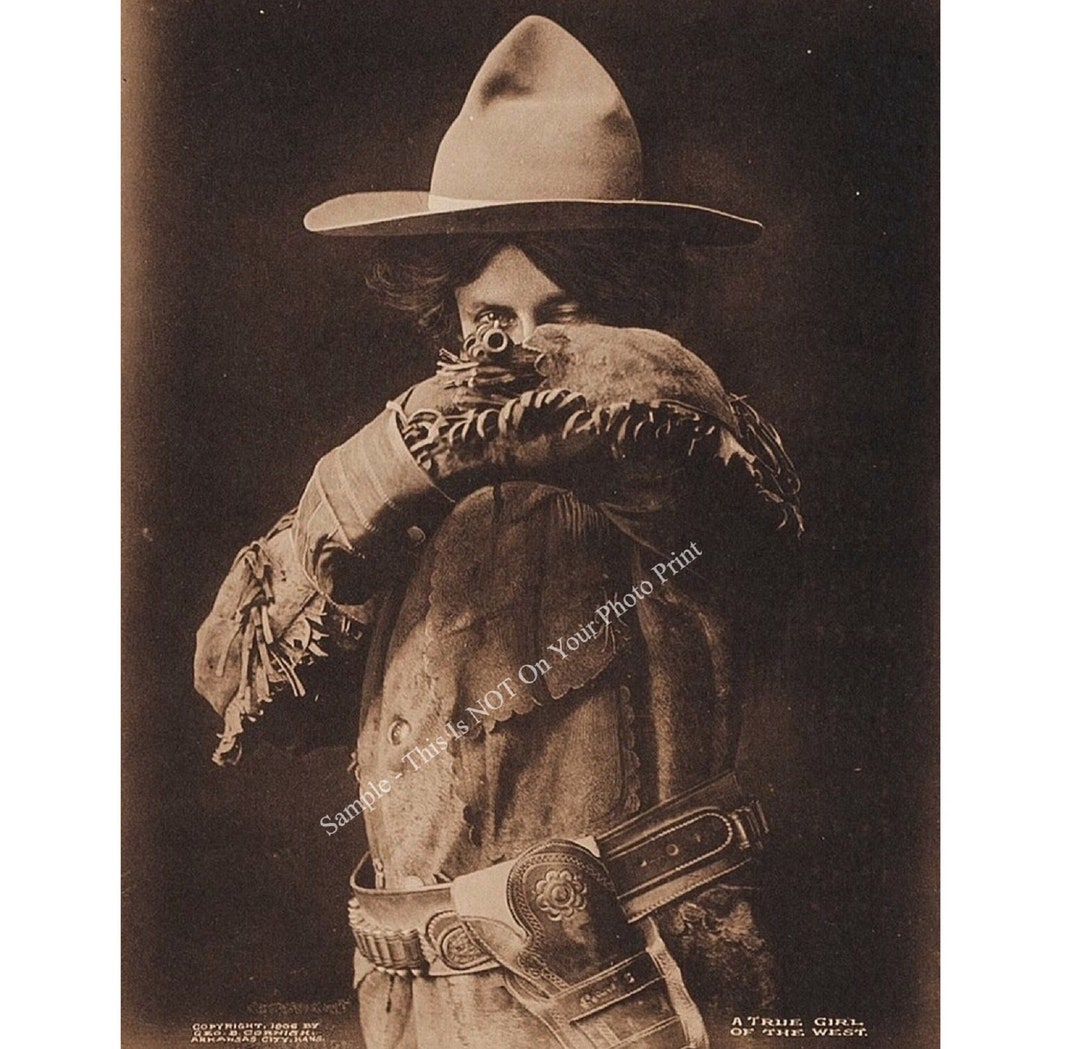 Annie Oakley Shooting Gun Buffalo Bill Old Wild West Sharpshooter Art ...