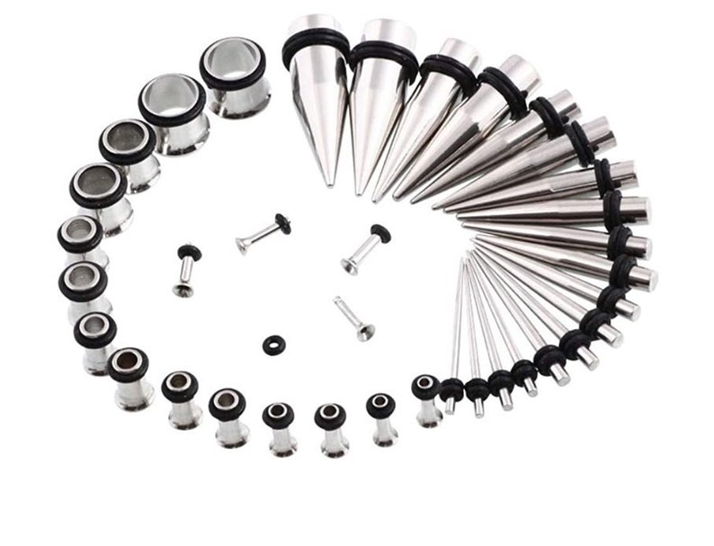 Silver Ear Stretching Kit Stainless Steel Tapers With Plugs - Etsy