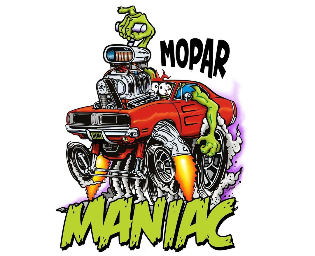 Fink Rat Mopar Maniac Hot Rod Sport Vintage Art Print Fink Willys Big ...