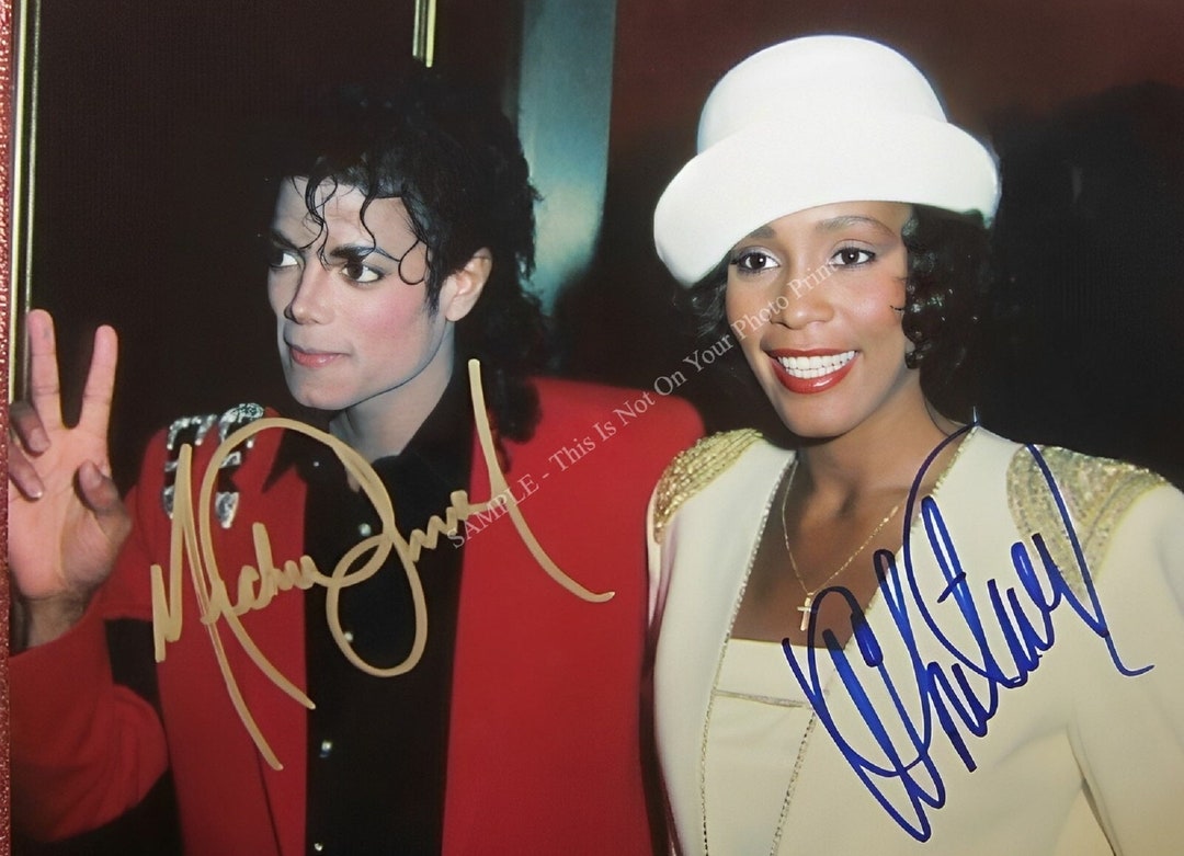 Michael Jackson Whitney Houston Autograph Signed Photo Jacko Jacksons ...