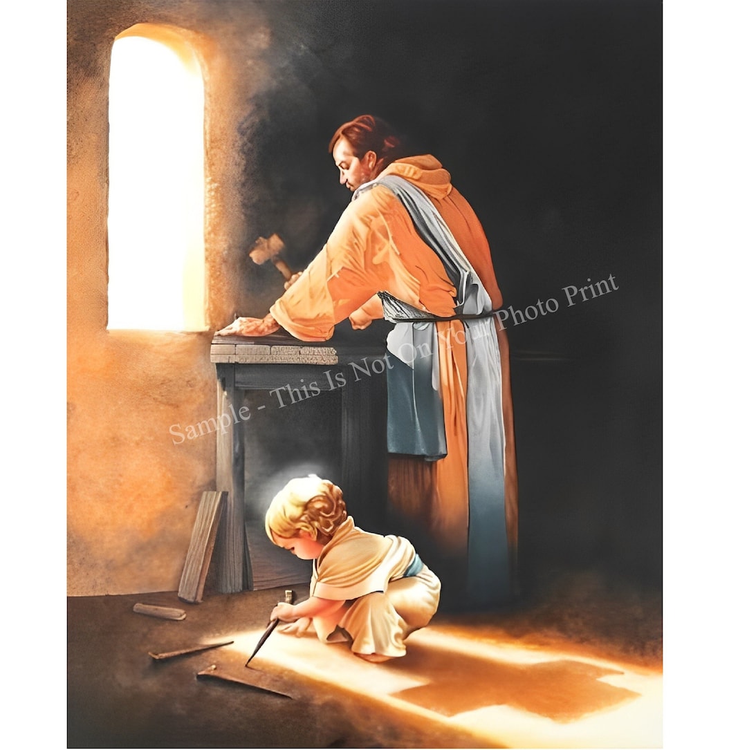 Destiny Young Baby Jesus as a Child Works in Josephs Carpenter Shop ...