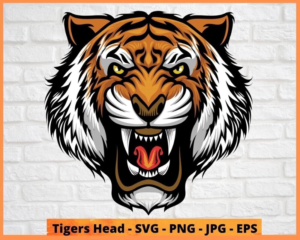 Tigers Head Svg Tiger Clipart Tiger Head Svg Tigers Svg - Etsy