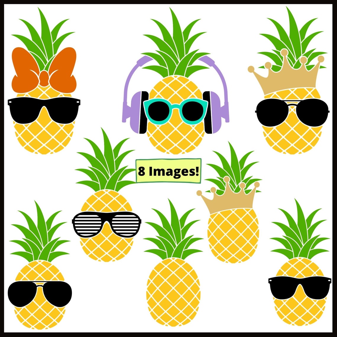 Pineapple SVG Pineapple Sunglasses SVG Pineapple Clipart - Etsy UK