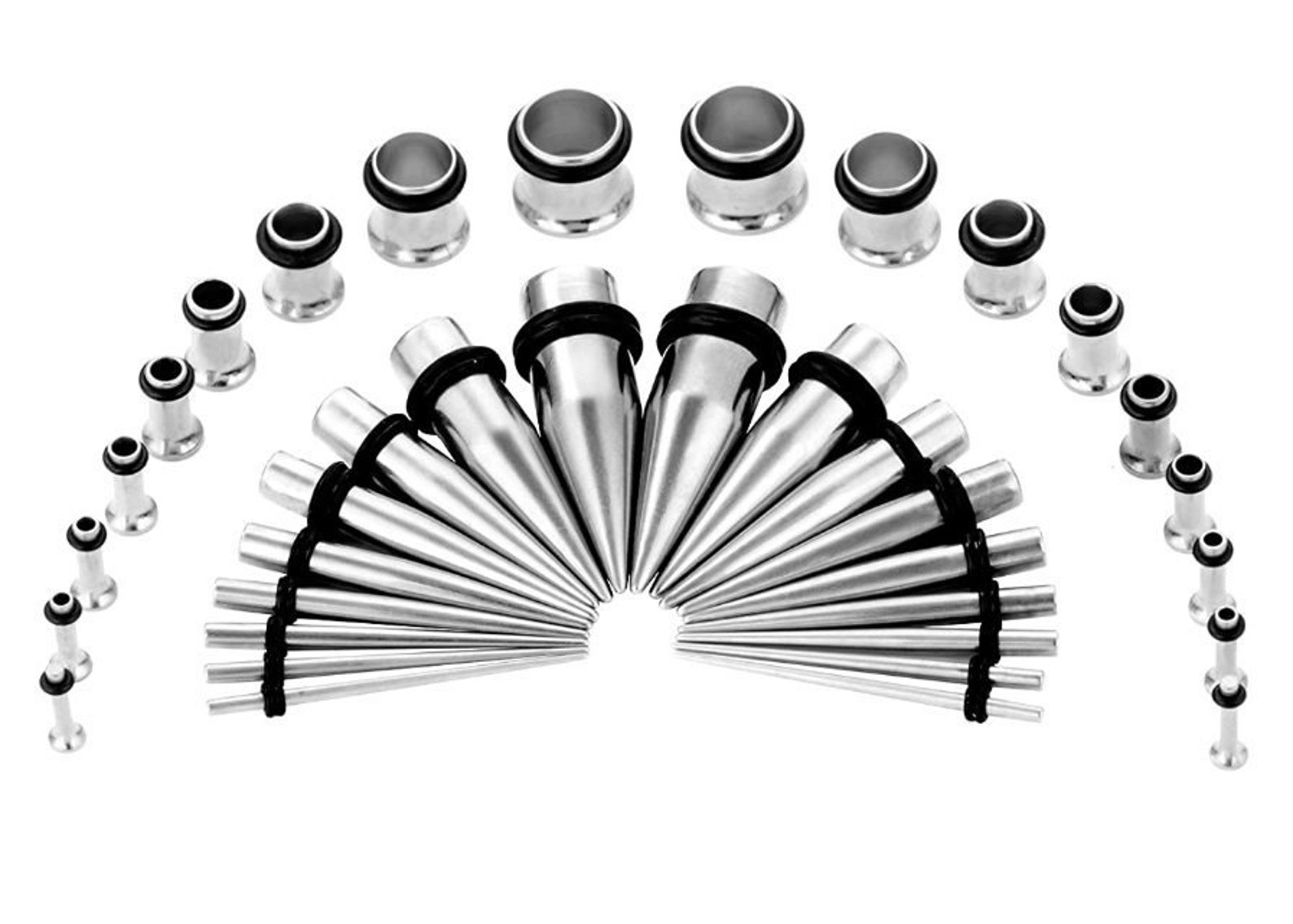 Silver Ear Stretching Kit Stainless Steel Tapers With Plugs - Etsy