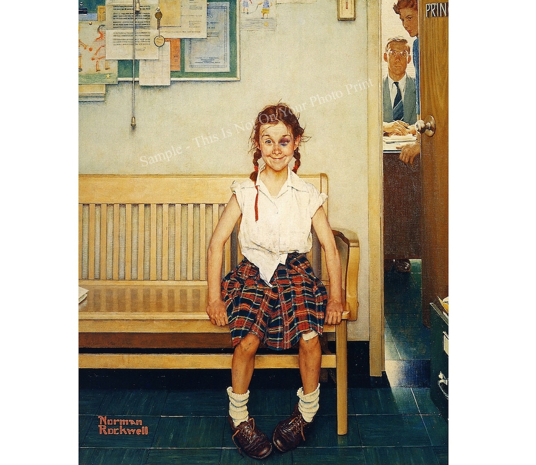 Girl With Black Eye Norman Rockwell 1953 Art Painting Rockwellian ...
