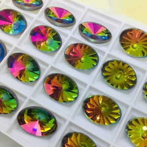 Vintage Crystal by Swarovski, Starburst Pattern, Art.#2102, 18/13mm ...