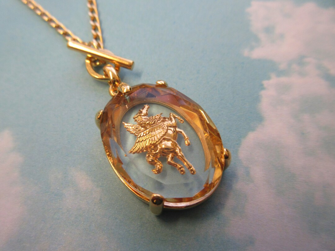 Rare Vintage Pegasus German Intaglio Toggle Pendant Necklace, 30/22mm ...