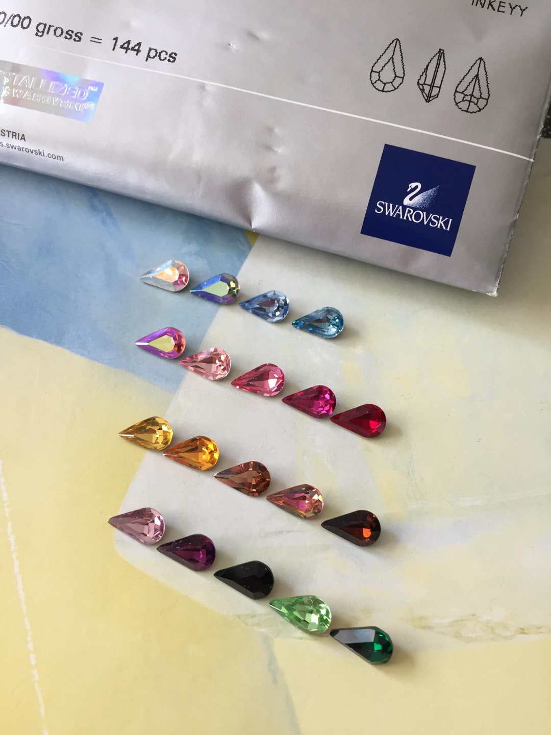 Swarovski Crystal, 10/6mm Fancy Pear, 12-36pcs, Art# 4300 & 4328, 19 ...