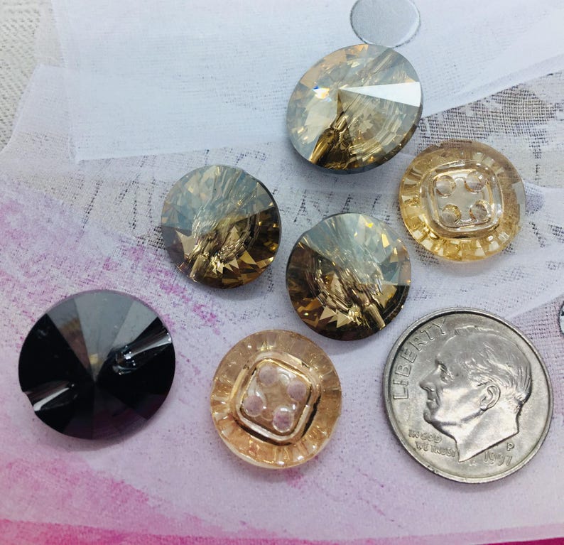 Swarovski Crystal Buttons, 12-16mm, Article 3015 & 3016, Various Colors ...