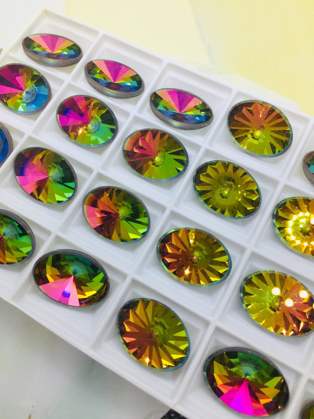 Vintage Crystal by Swarovski, Starburst Pattern, Art.#2102, 18/13mm ...