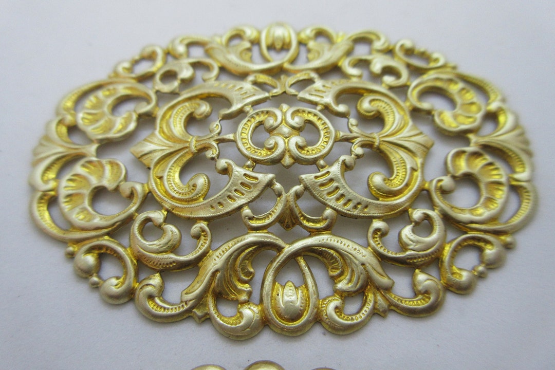 Filigree 2 Pcs Large Brass Stamping, 66/48mm, Filigree, Decorative ...