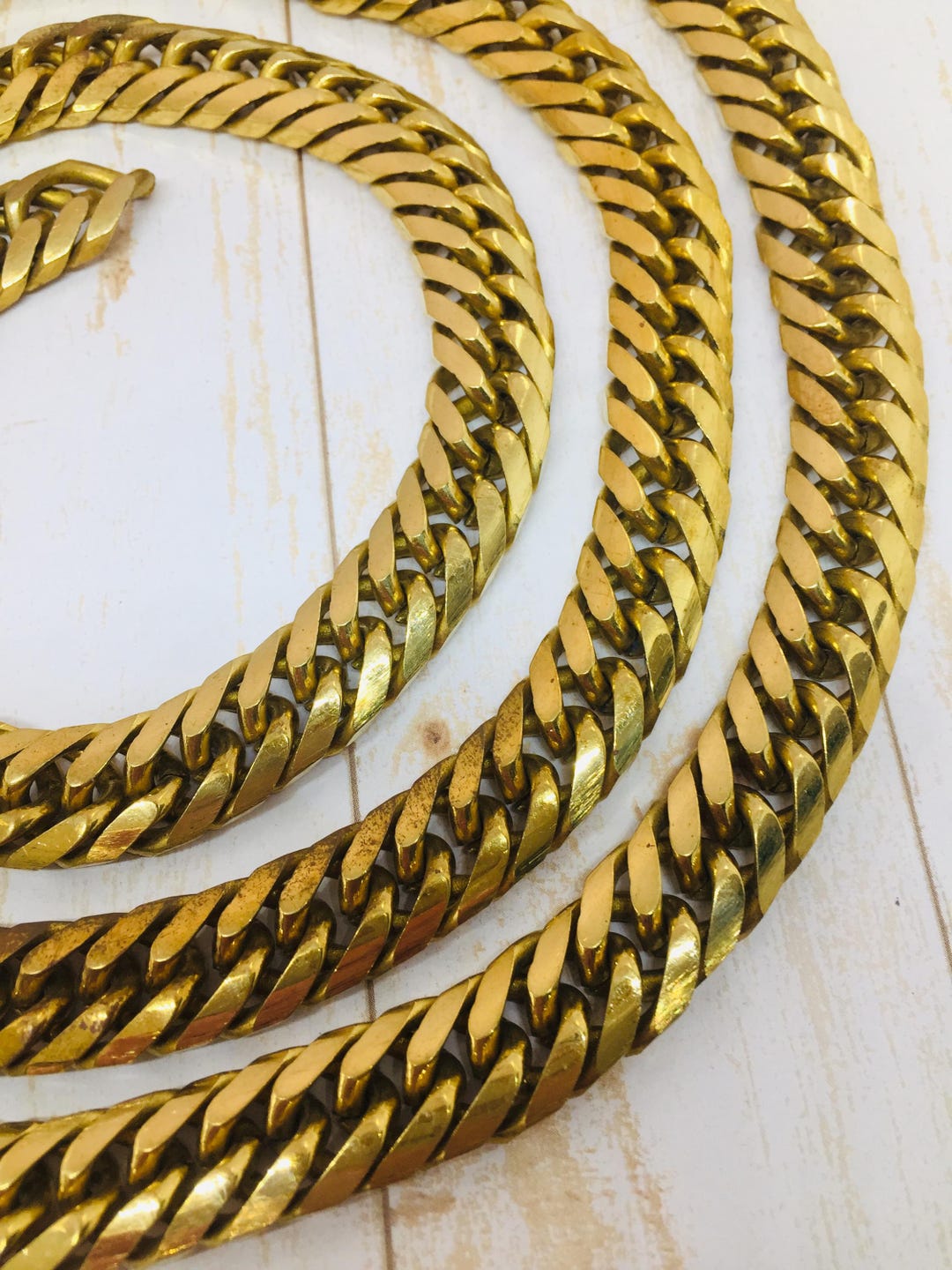 Italian Herringbone Classic Brass Chain, 12/5mm Link, Tapered Link ...