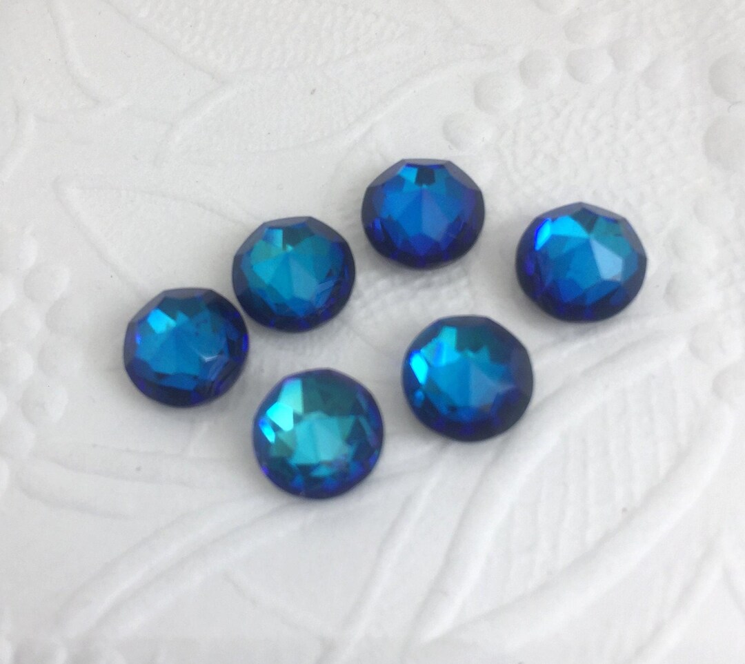 Vintage Swarovski Bermuda Blue Crystal Cabochons, 8mm Flatback - Etsy