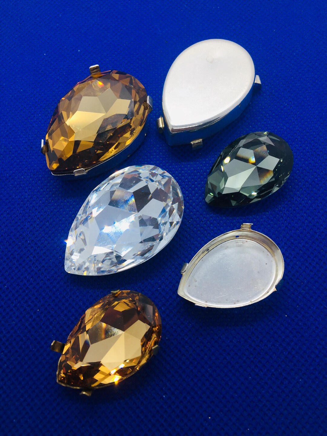 Pear Swarovski Crystal, #4327, Sew-on or Beading, Stones With Settings ...