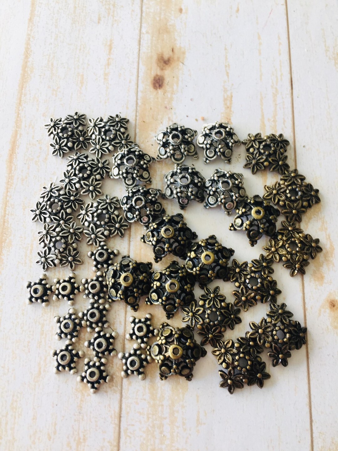 Antique Plated Cast Bead Caps: DIY Beading Supplies - Etsy