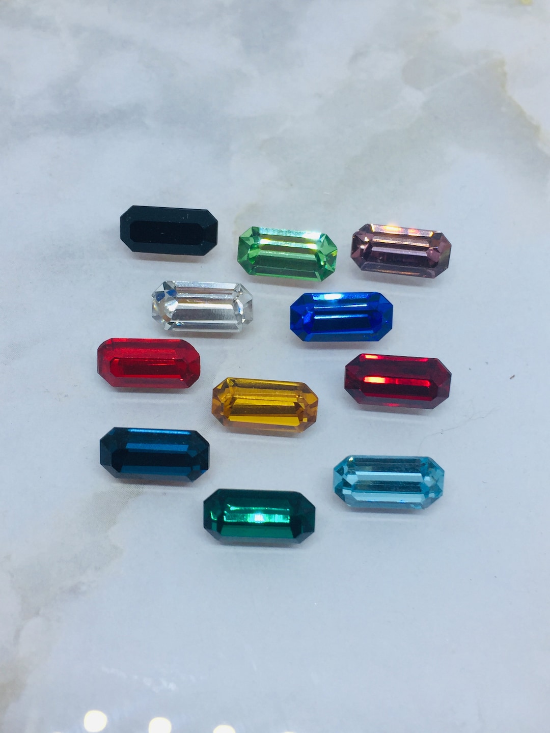 Vintage PRECIOSA 10/5mm 12 Pieces Octagon Crystal Stone, 11 Colours ...