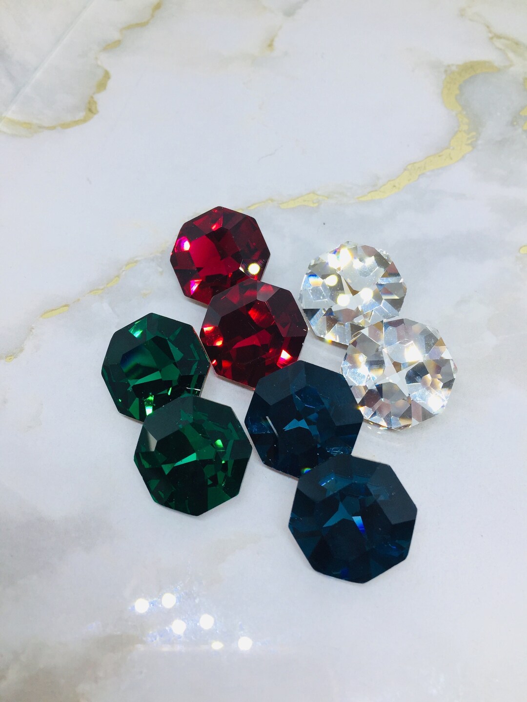 Unusual Vintage 18mm Octagon From Swarovski, Fancy Crystal Stone Art ...