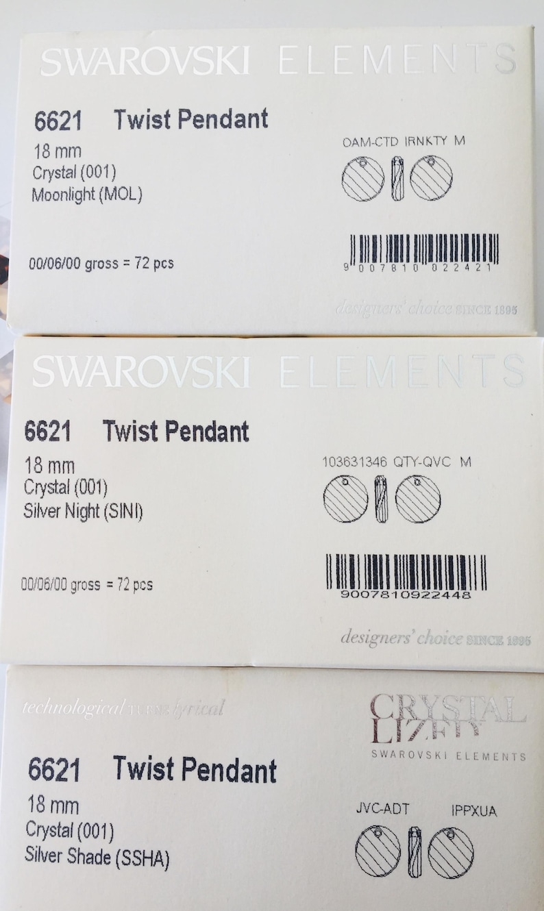 Swarovski 18mm TWIST Crystal Pendant, Art.#6621, Various Colors and ...