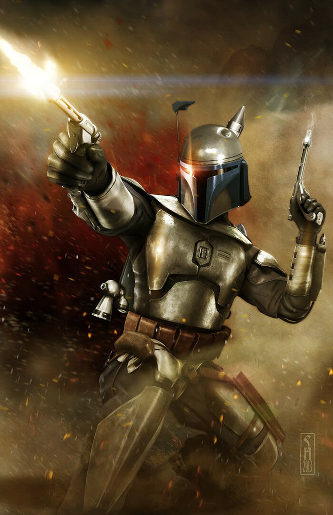 Star Wars Jango Fett Original Art Print 11x17 Signed by Artist Scott ...