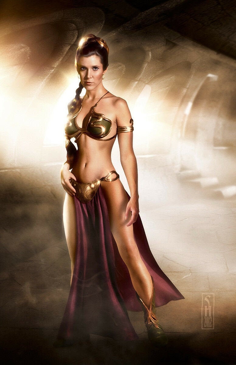 Star Wars Princess Leia Original Art Print Signed By Artist Scott Harben Etsy