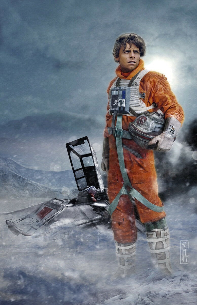 Star Wars Luke Skywalker on Hoth Original Art Print by Scott Harben - Etsy