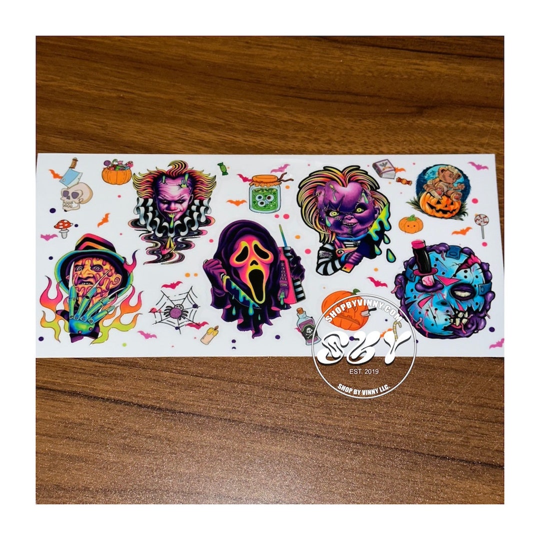 Spooky Friends UVDTF WRAP Uv Dtf Cup Wrap Libbey 16 Oz Glass Cup Wrap ...