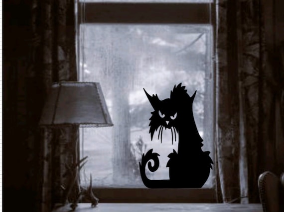 Scary CAT Wall or Window Decal Halloween - Etsy