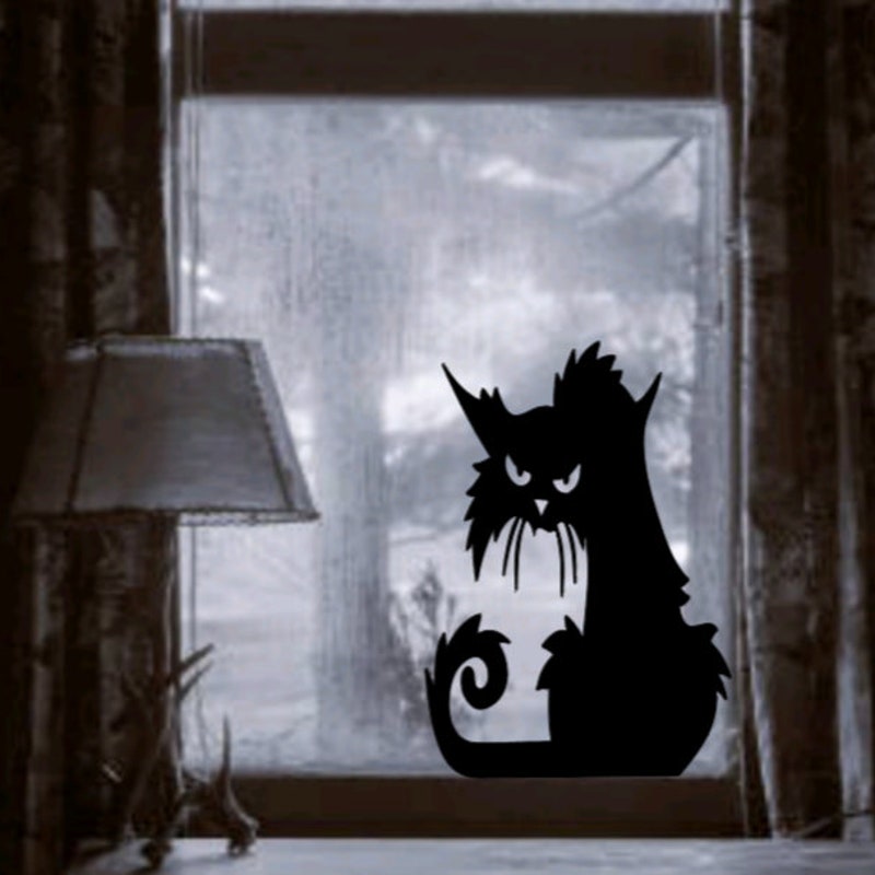 Halloween Window Clings Cat - Etsy