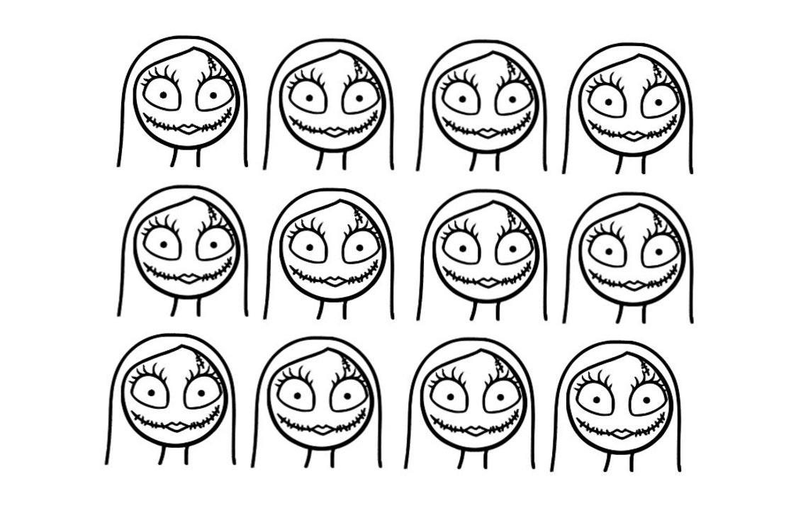 Sally Skellington Decal Sheet of 12 Ornament Calendared - Etsy