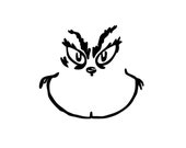 Grinch Face Vinyl Adhesive Decal Decoration Holiday Craft - Etsy