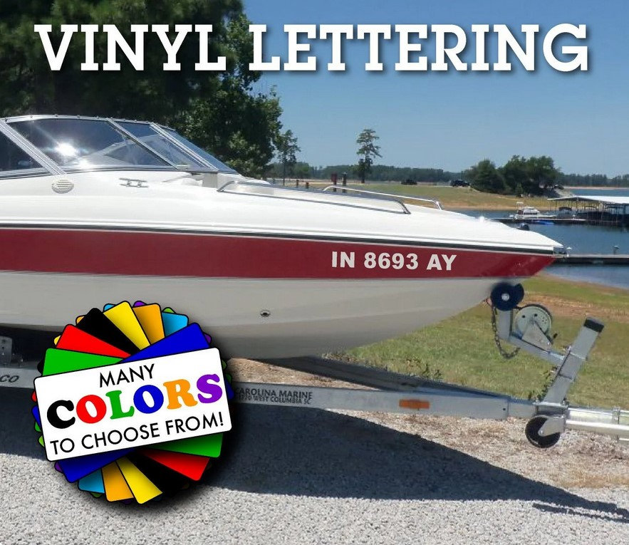 Set of 2 Custom Boat Registration Vinyl Decal - Letters / Numbers ...
