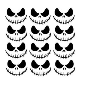 Jack Skellington Decal Sheet of 12 Ornament! Calendared Vinyl, Various ...