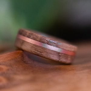 Whiskey Barrel Ring With Copper Accent Stripe, Reclaimed Whiskey Barrel ...