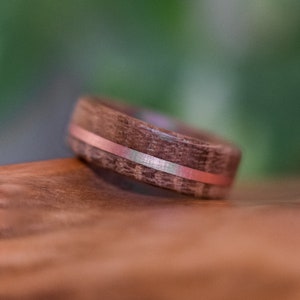 Whiskey Barrel Ring With Copper Accent Stripe, Reclaimed Whiskey Barrel ...