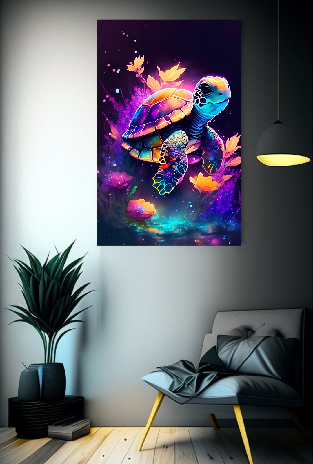 Turtle Watercolor Under Water Floral Art ,cute Happy Mood Baby,4k ...